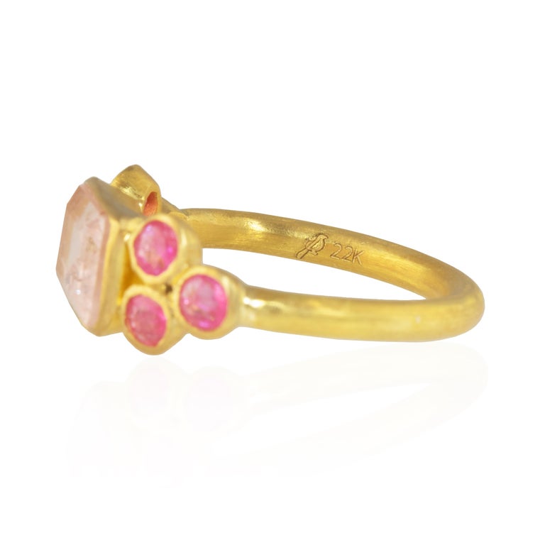 Ico and the Bird Fine Jewelry 2.54 carat Morganite Spinel Gold Ring For ...