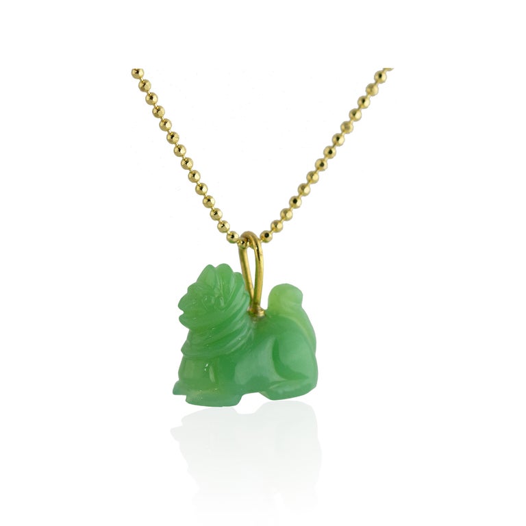 Ico and the Bird and Turquoise Mountain Myanmar Chrysoprase Lion 22k ...