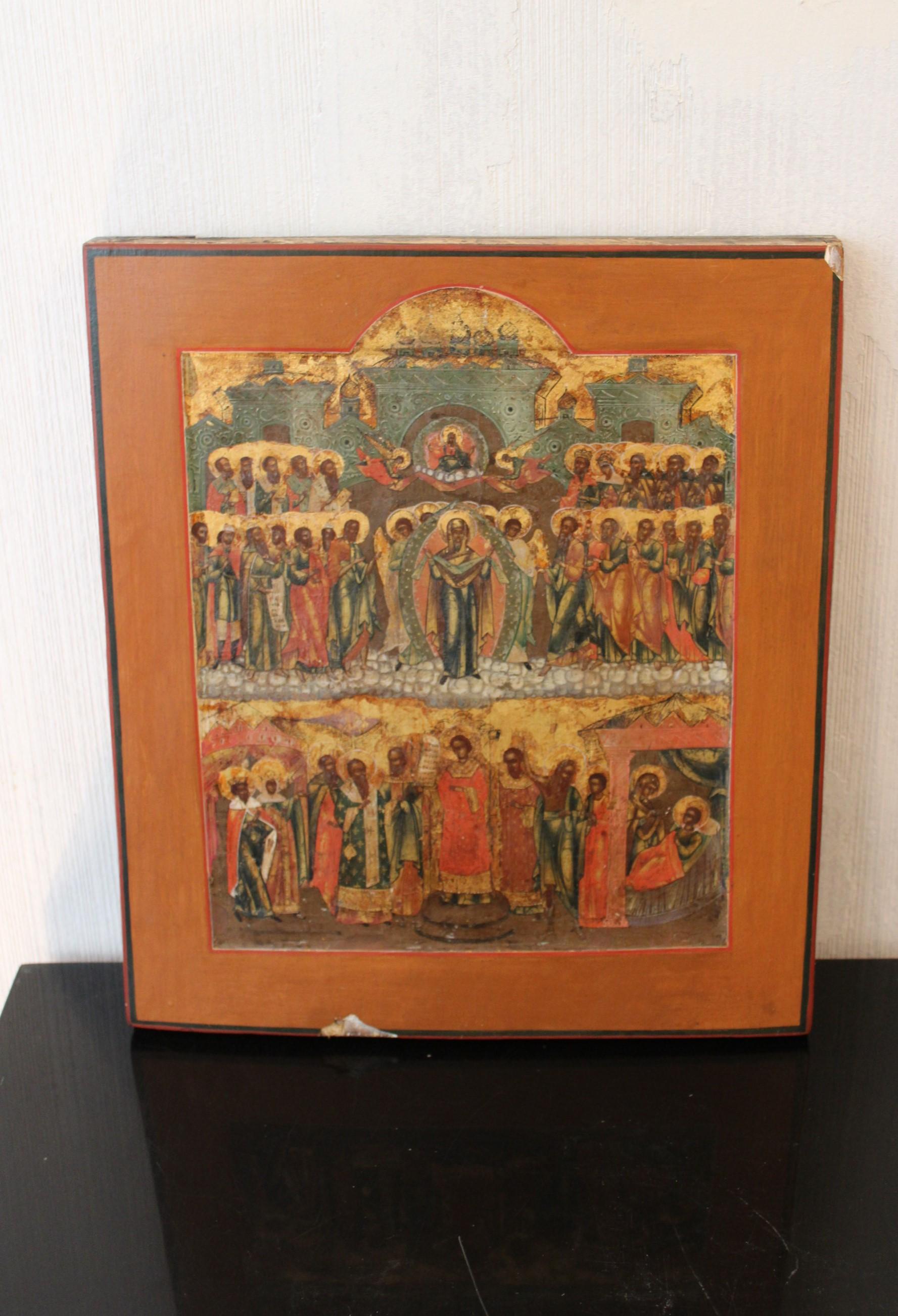 Icon "Intercession of the Mother of God" Russia, 19th Century at 1stDibs