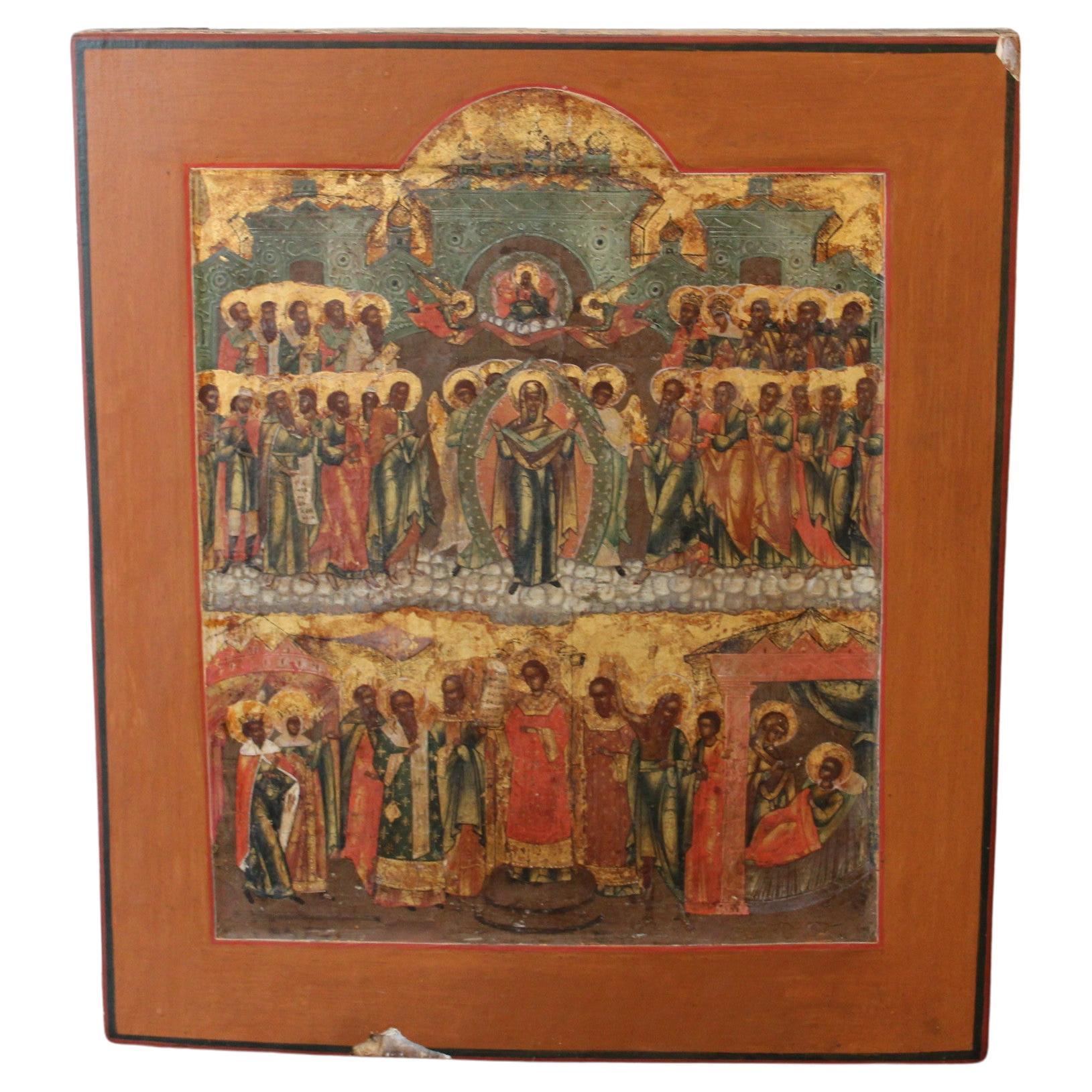 Icon "Intercession of the Mother of God" Russia, 19th Century at 1stDibs