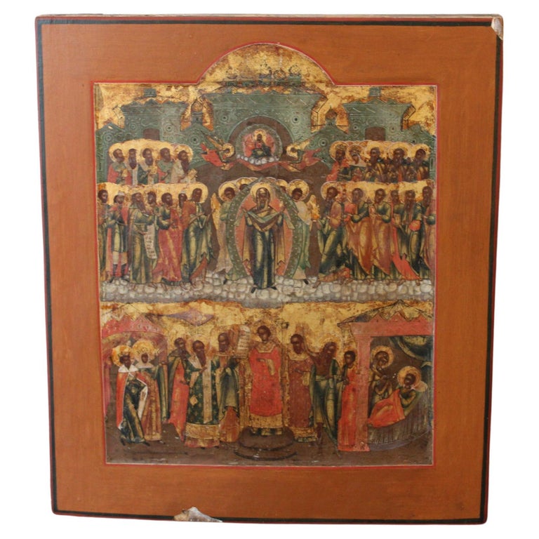 Icon "Intercession of the Mother of God" Russia, 19th Century For Sale at 1stDibs