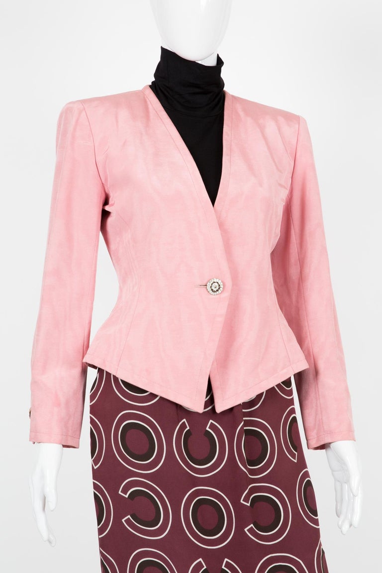Iconic 1980s Yves Saint Laurent YSL Pink Evening Jacket at 1stDibs