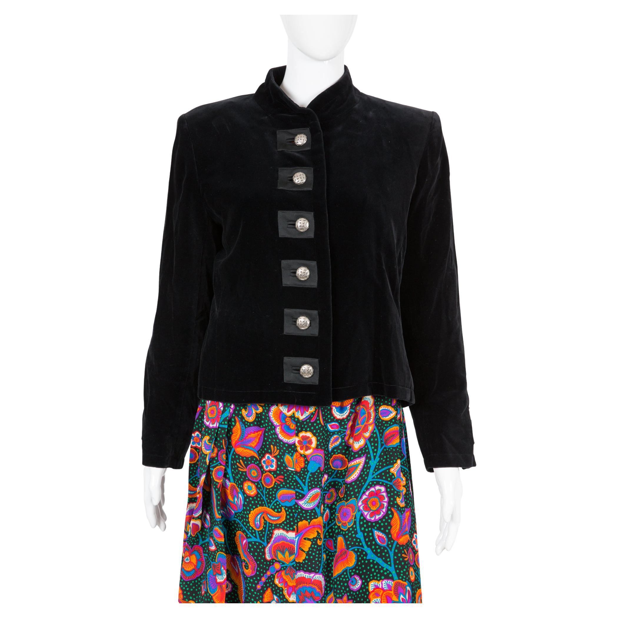 90's Yves Saint Laurent Embroidered Leather Jacket For Sale at 1stDibs