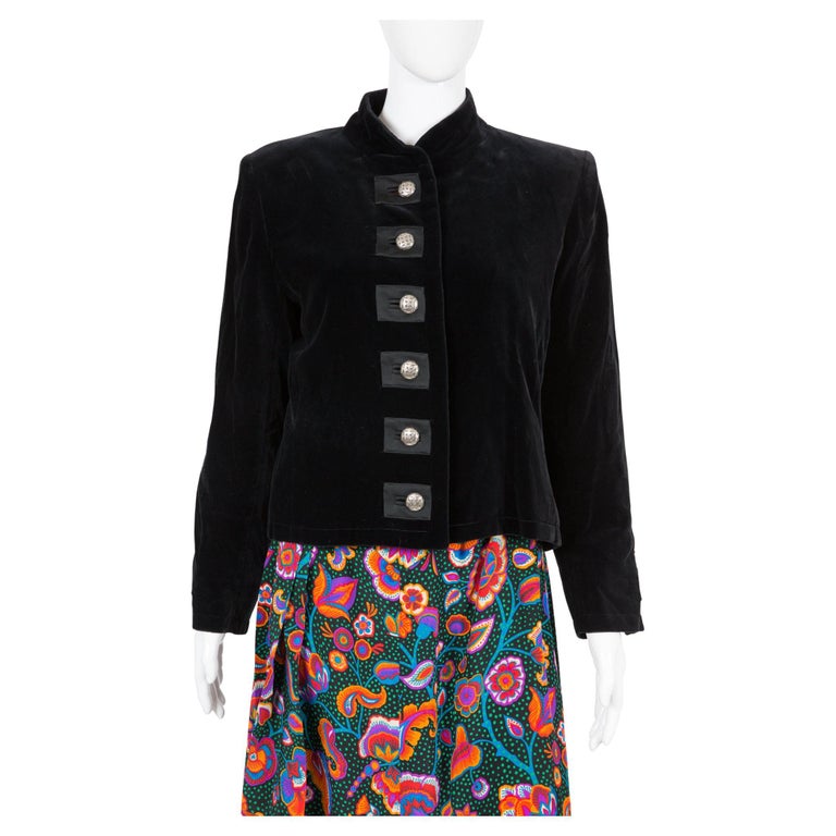 Iconic 1991s Yves Saint Laurent YSL Black Velvet Evening Jacket For ...