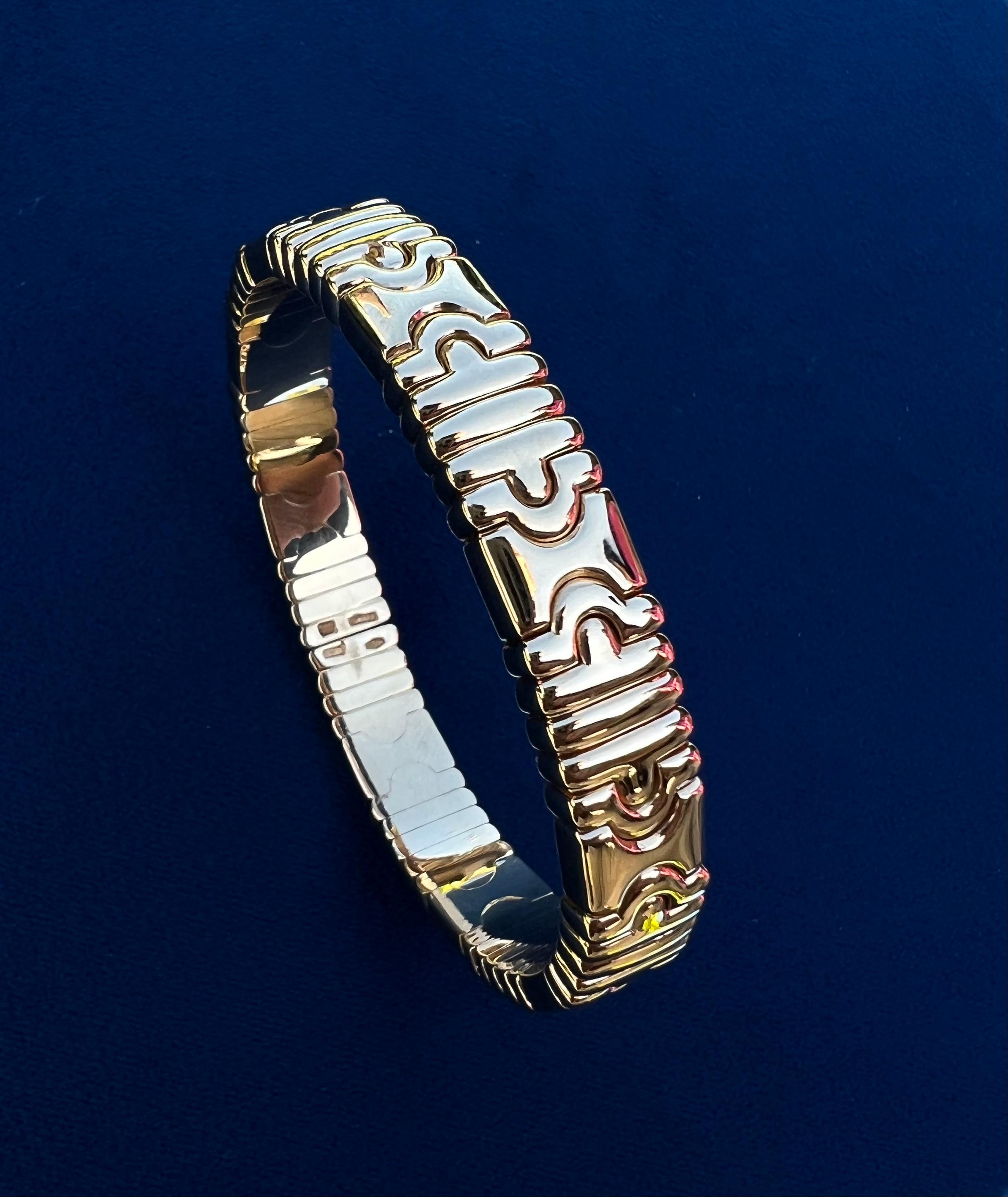 Iconic 2.2 Troy Ounces Bvlgari Parentesi 18K Yellow Gold Spring Bangle ...