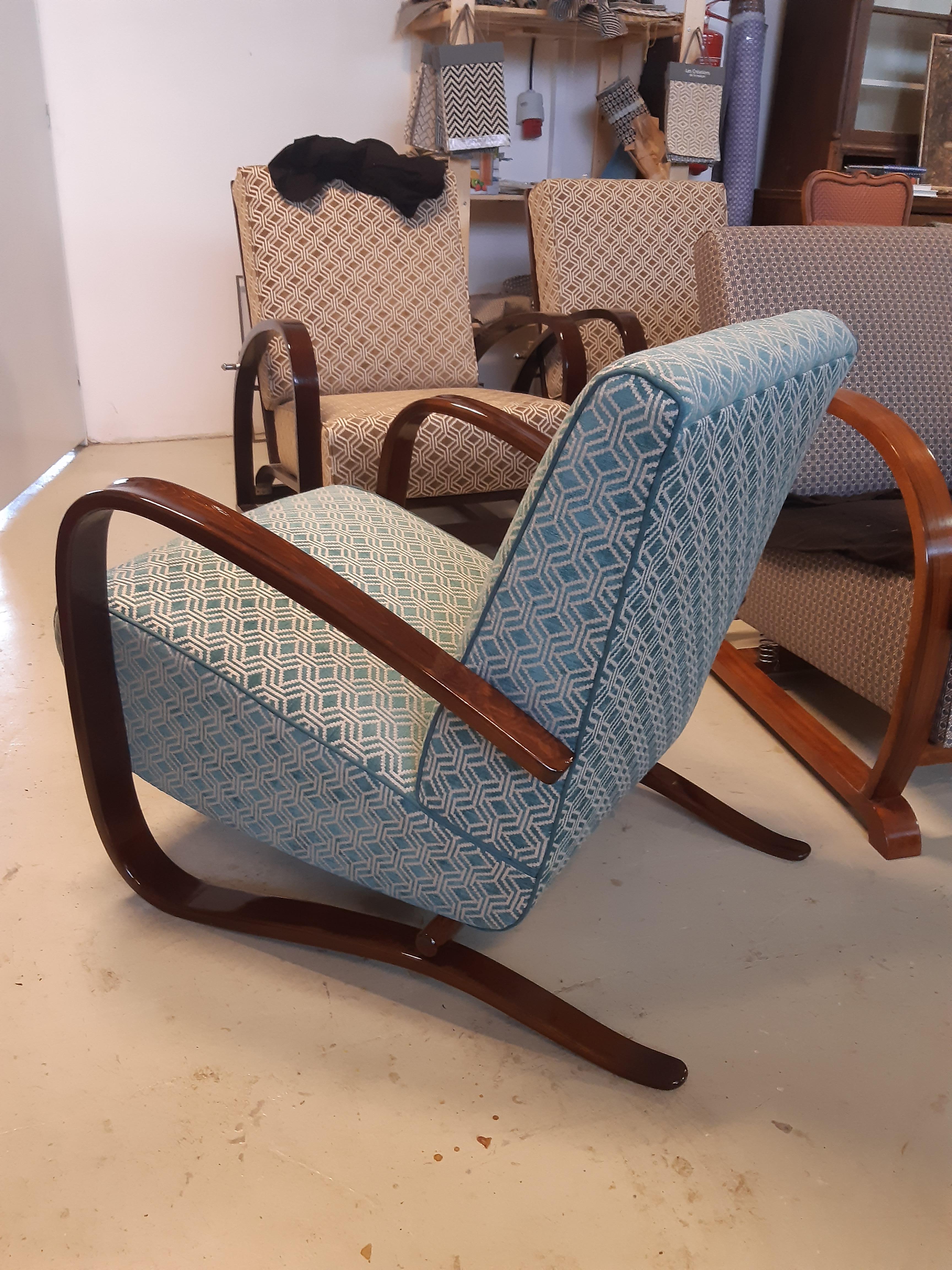 Iconic Artdeco Halabala H269 Armchair After Luxurious Renovation For ...