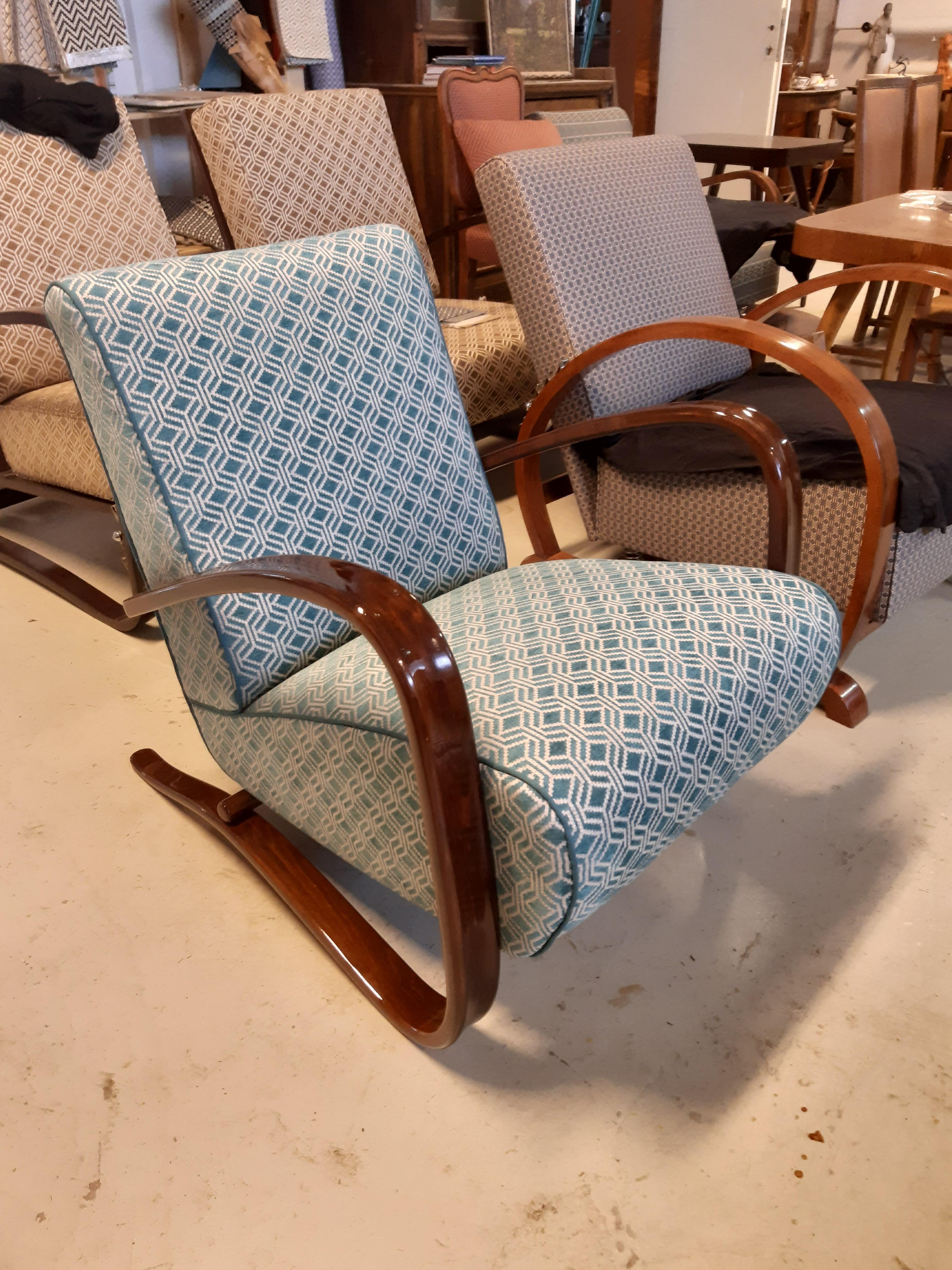Iconic Artdeco Halabala H269 Armchair After Luxurious Renovation For ...