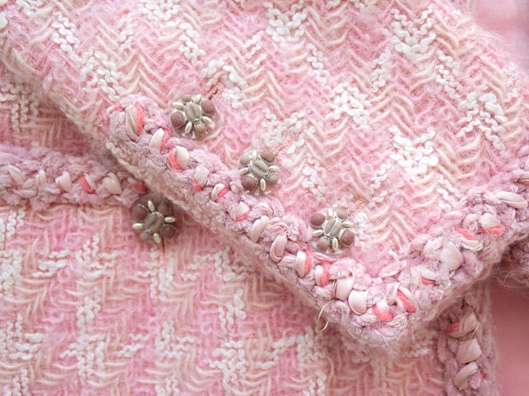 Iconic Chanel Fall 2014 Supermarket Pink White Plaid 14A Fantasy Tweed ...