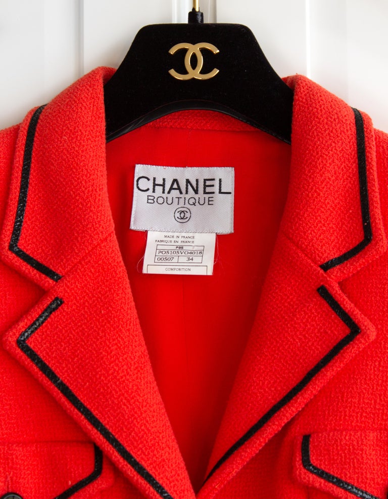 Iconic Chanel Vintage S/S 1995 Barbie Cropped Red Black 95P Jacket ...
