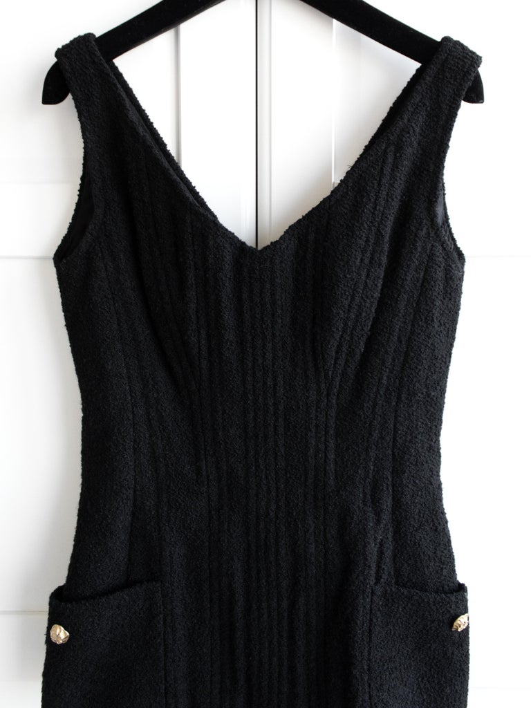 Iconic Chanel Vintage Spring 1993 Black Gold Clover Tweed Corset 93P ...