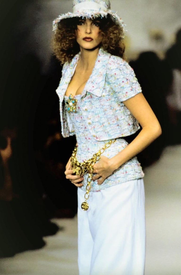 Iconic Chanel Vintage Spring 1993 Kate Moss Blue Multicolor Tweed 93P ...