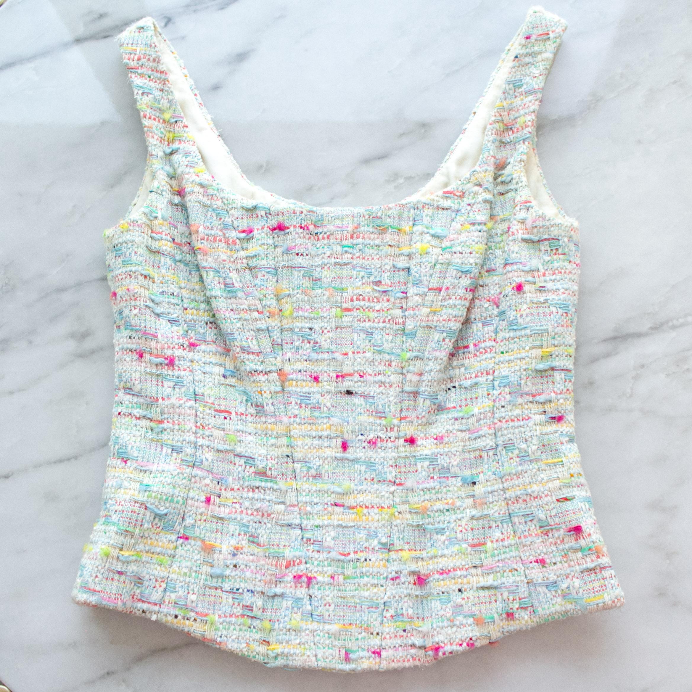 Iconic Chanel Vintage Spring 1993 Kate Moss Blue Multicolor Tweed 93P ...