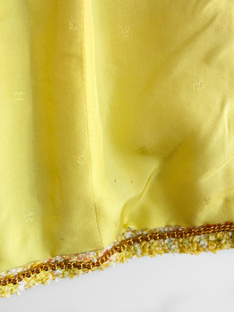 Iconic Chanel Vintage Spring 1994 Yellow Tweed Bra Shorts Jacket 94P ...