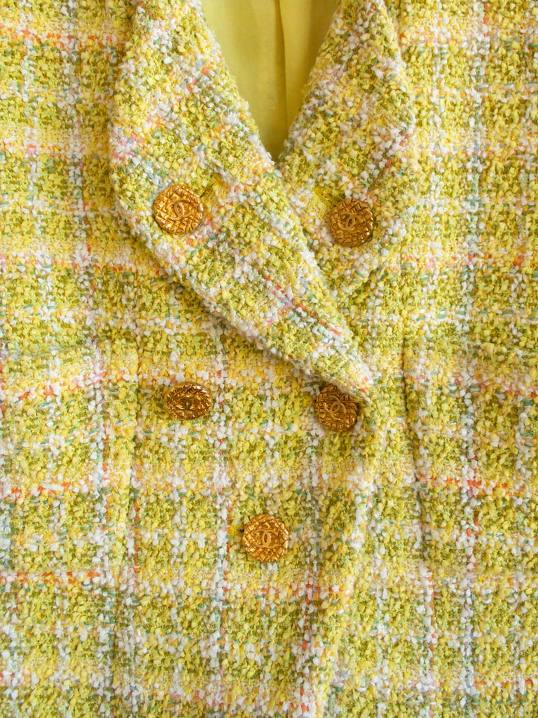 Iconic Chanel Vintage Spring 1994 Yellow Tweed Bra Shorts Jacket 94P ...