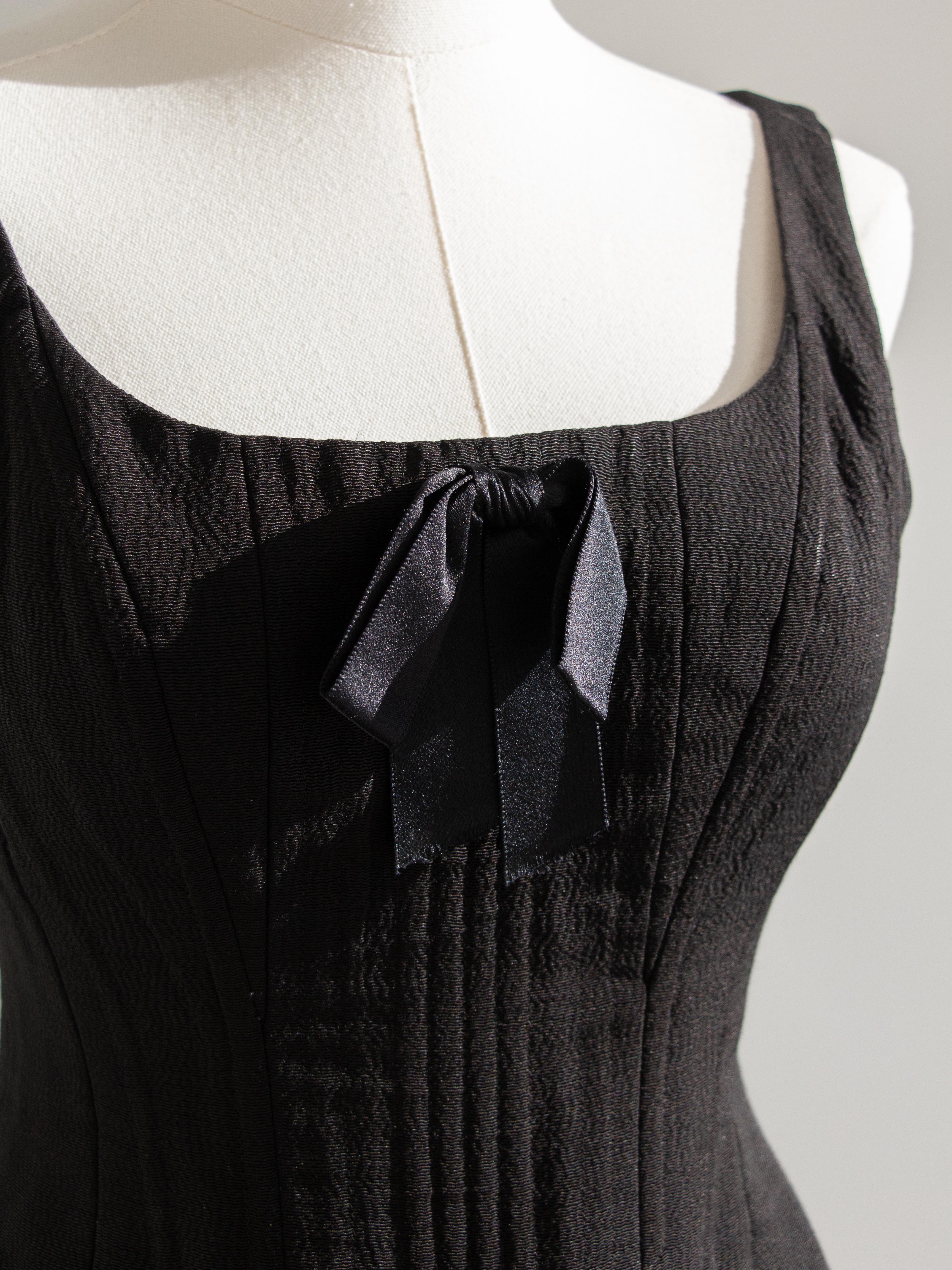 Iconic Chanel Vintage Spring/Summer 1993 Black Silk Bow 93P Corset Top ...