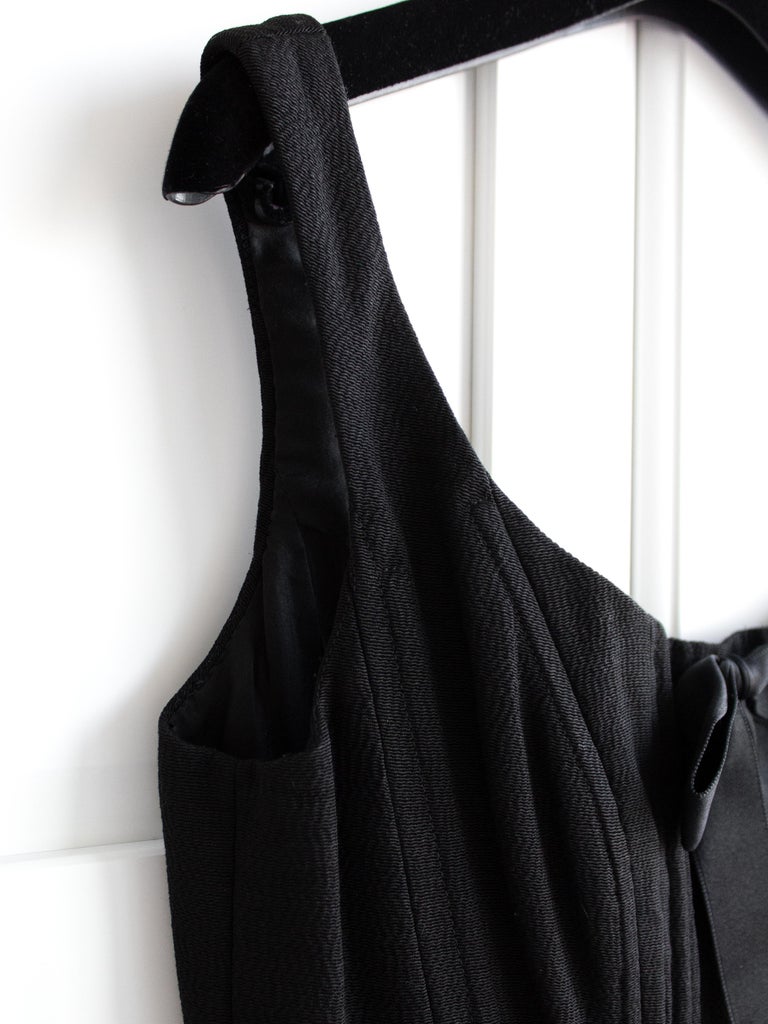 Iconic Chanel Vintage Spring/Summer 1993 Black Silk Bow Corset 93P Top ...