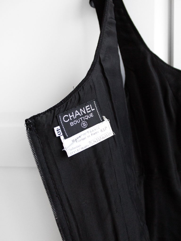 Iconic Chanel Vintage Spring/Summer 1993 Black Silk Bow Corset 93P Top ...