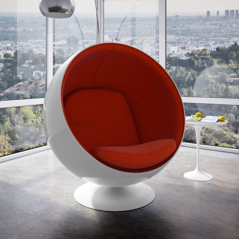 Customizable Iconic Eero Aarnio Red Swivel Ball Lounge Chair For Sale ...