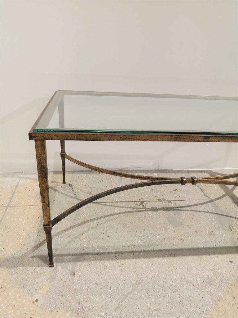 Iconic Gilt and Red Fer Battu Table by Maison Ramsay, France, 1970s at ...