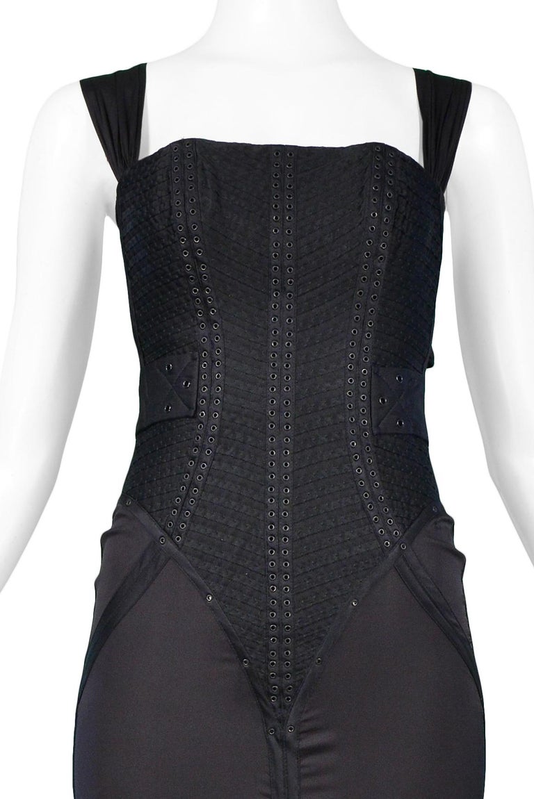 Iconic Gucci by Tom Ford Black Corset Evening Gown Runway 2003 at ...