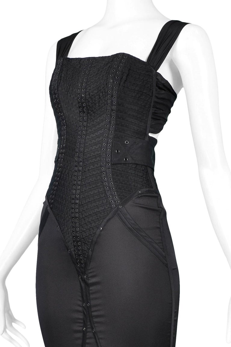 Iconic Gucci by Tom Ford Black Corset Evening Gown Runway 2003 at ...