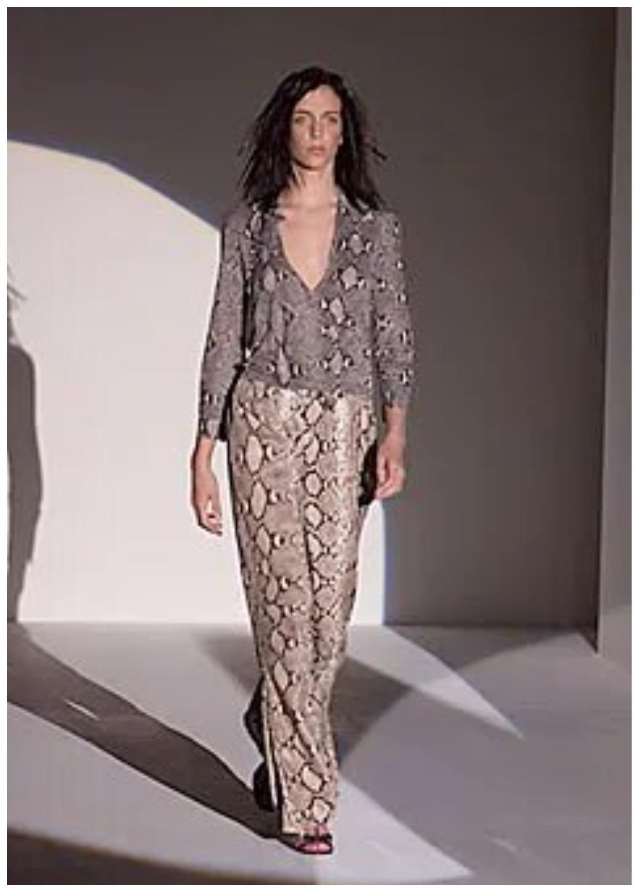 Iconic GUCCİ by Tom Ford SS 2000 phyton pants runway For Sale at 1stDibs