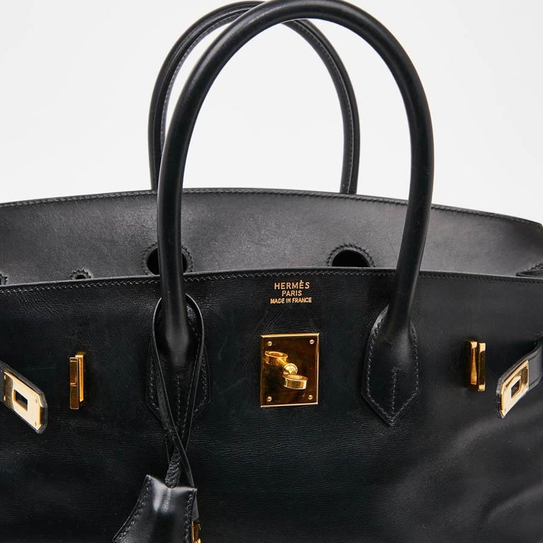 Iconic HERMES Birkin 35 in Black Box Leather at 1stDibs | black box ...