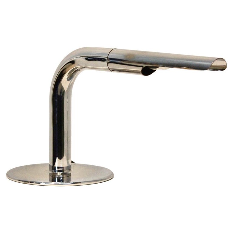 Iconic Ingo Maurer ‘Gulp’ Tube Table Lamp in Chromed Steel For Sale at ...
