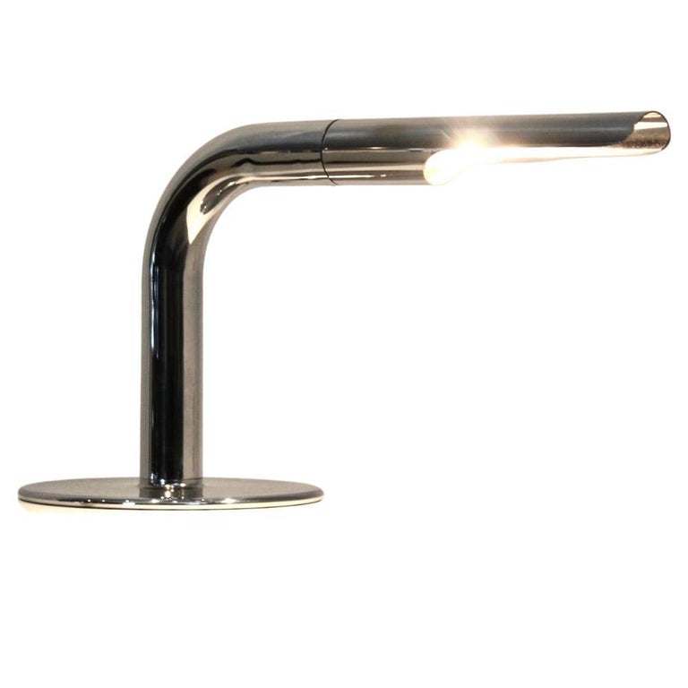 Iconic Ingo Maurer ‘Gulp’ Tube Table Lamp in Chromed Steel For Sale at ...