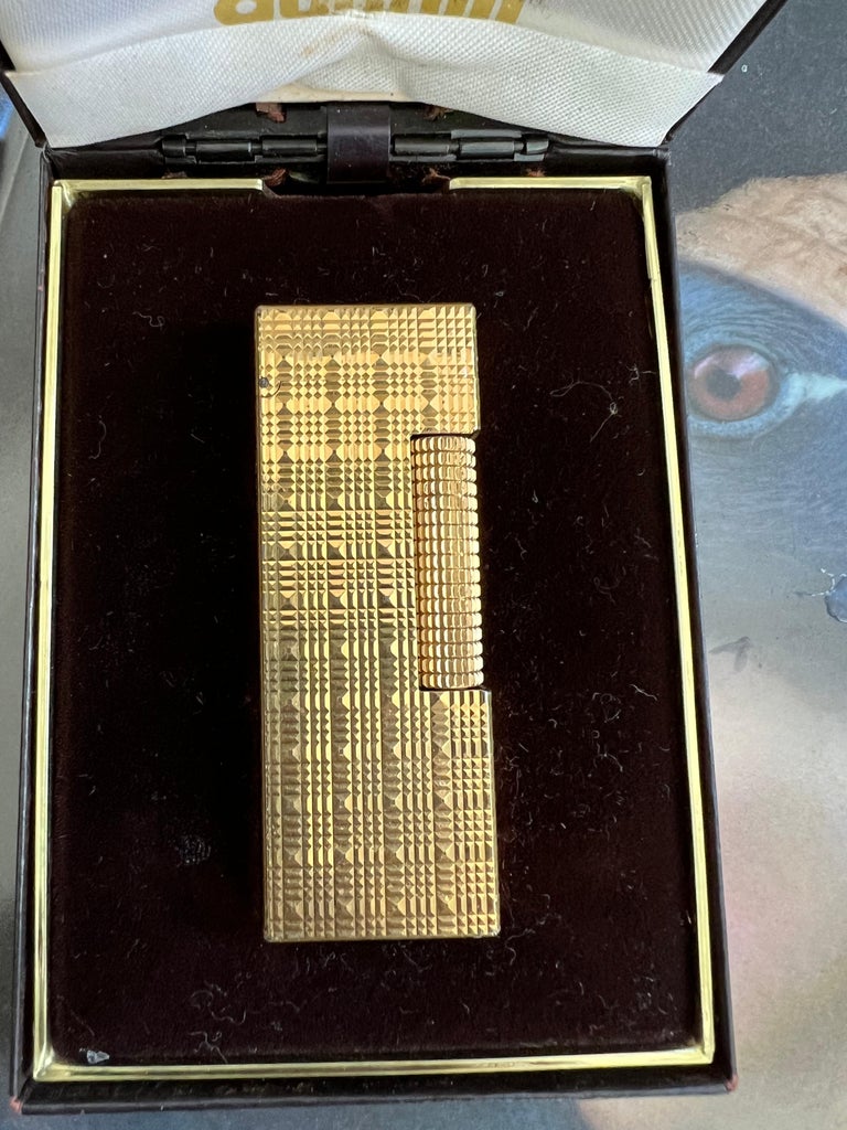 Iconic James Bond Dunhill Gold-Plated Lighter with Original Case at 1stDibs