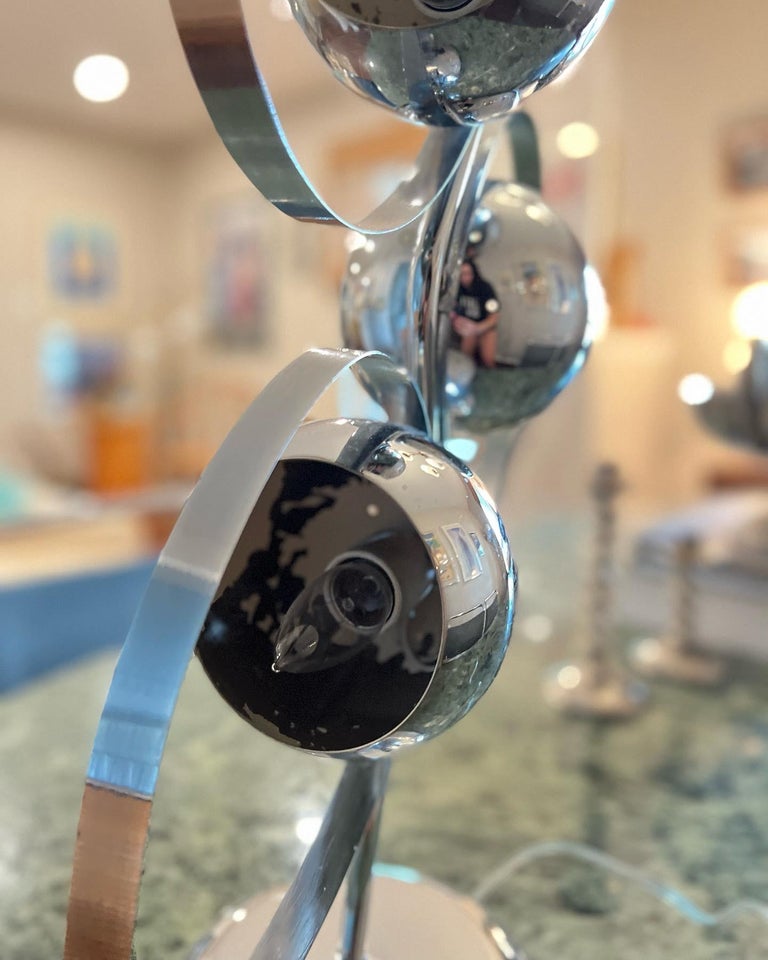 Iconic Mid-Century Modern Chrome Orb Space Age Waterfall Table Lamp For ...