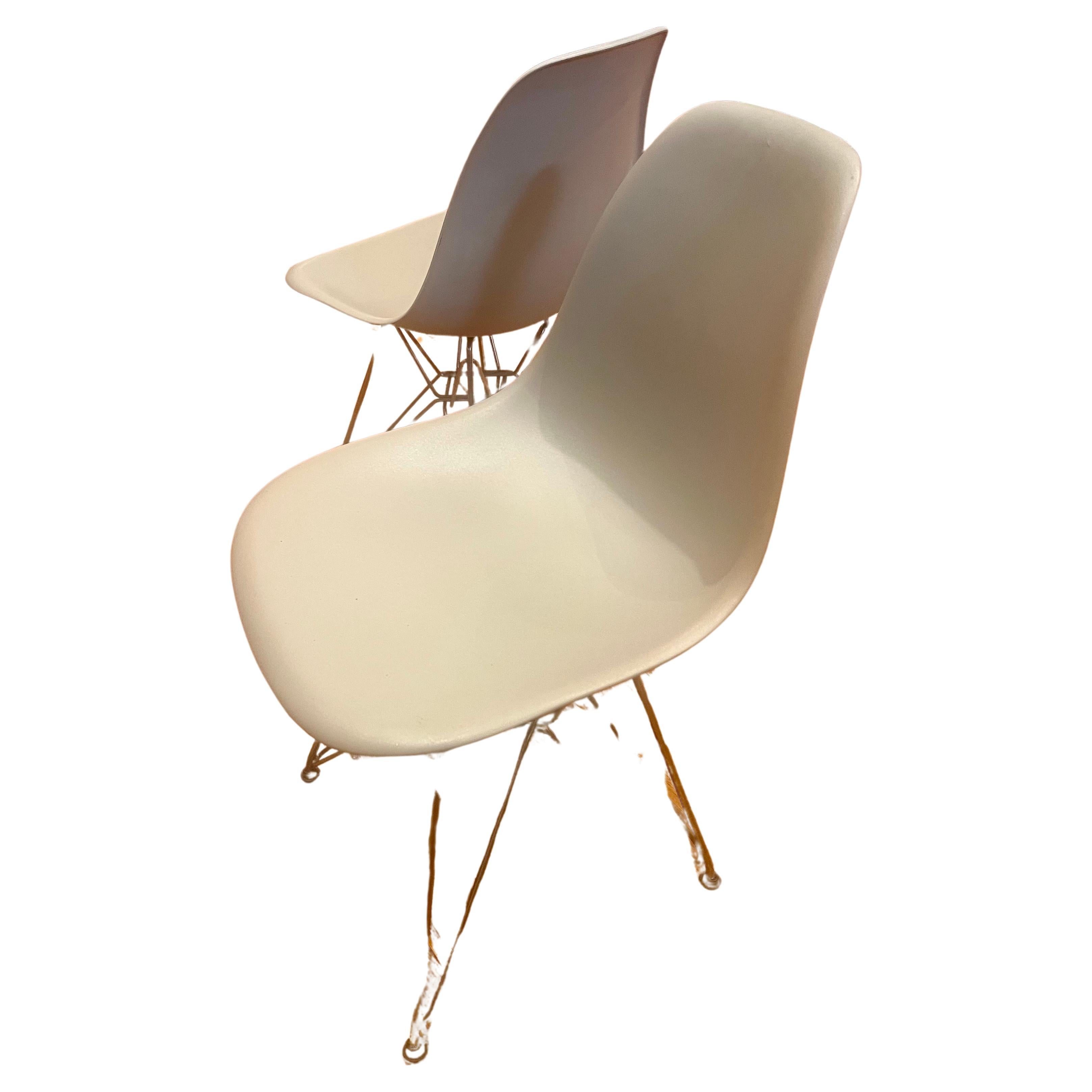 Iconic Pair Molded Plastic Chairs Designed by Charles Eames for Herman ...