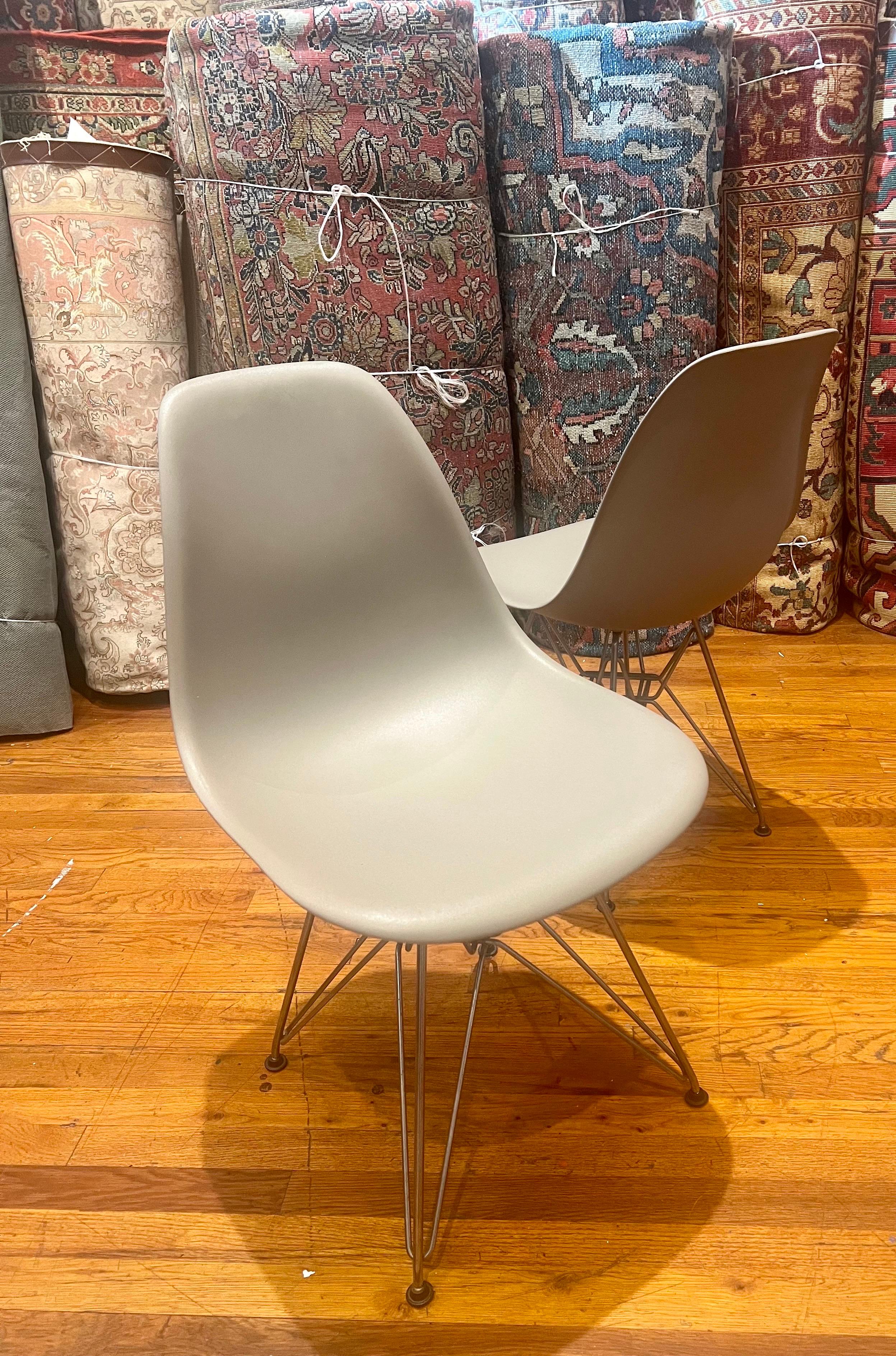 Iconic Pair Molded Plastic Chairs Designed by Charles Eames for Herman ...