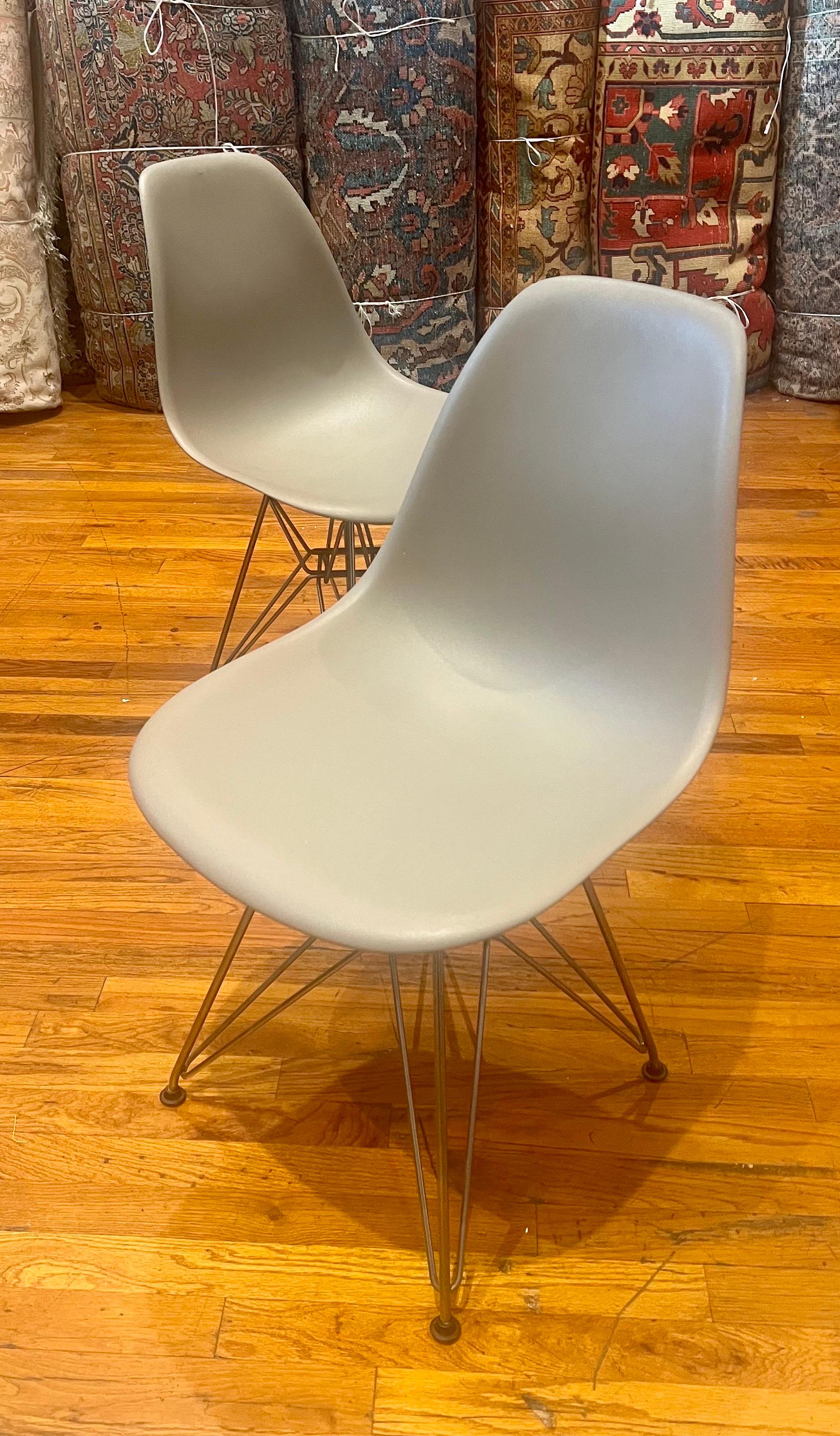 Iconic Pair Molded Plastic Chairs Designed by Charles Eames for Herman ...