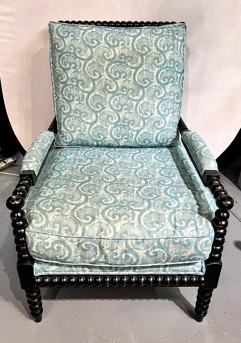 Iconic Pair of Barley Twist Upholstered Spool Chairs at 1stDibs