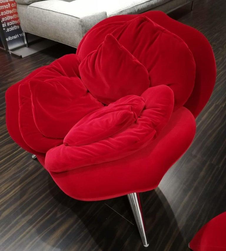 Iconic Postmodern Red Rose and Lily Lounge Chair Set Masanori Umeda for ...