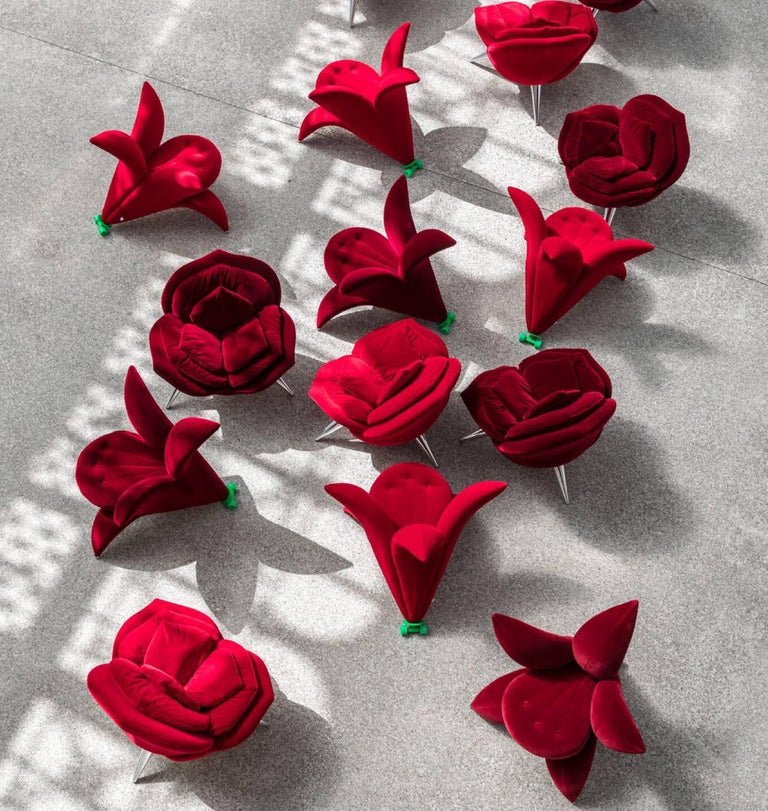 Iconic Postmodern Red Rose Lounge Chair by Masanori Umeda for Edra ...