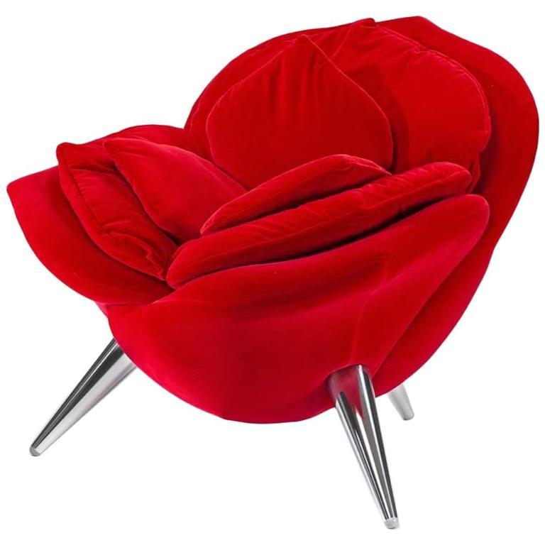 Iconic Postmodern Red Rose Lounge Chair by Masanori Umeda for Edra ...