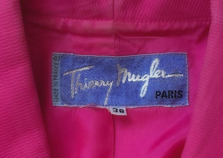 Iconic Rare Thierry Mugler Pink Ensemble Metal Wings For Sale at 1stDibs