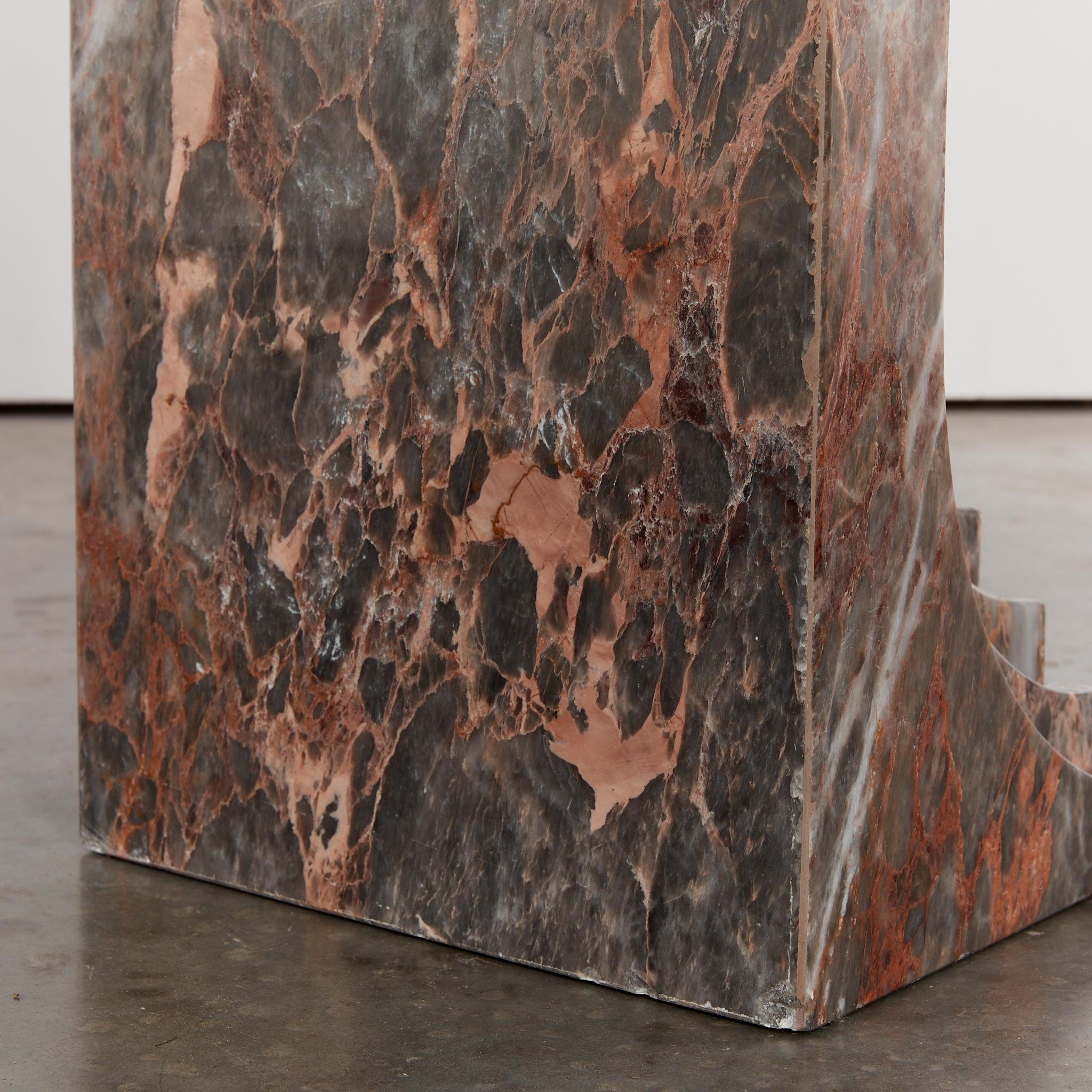 Iconic stepped marble dining table by Carlo Scarpa with glass top For ...