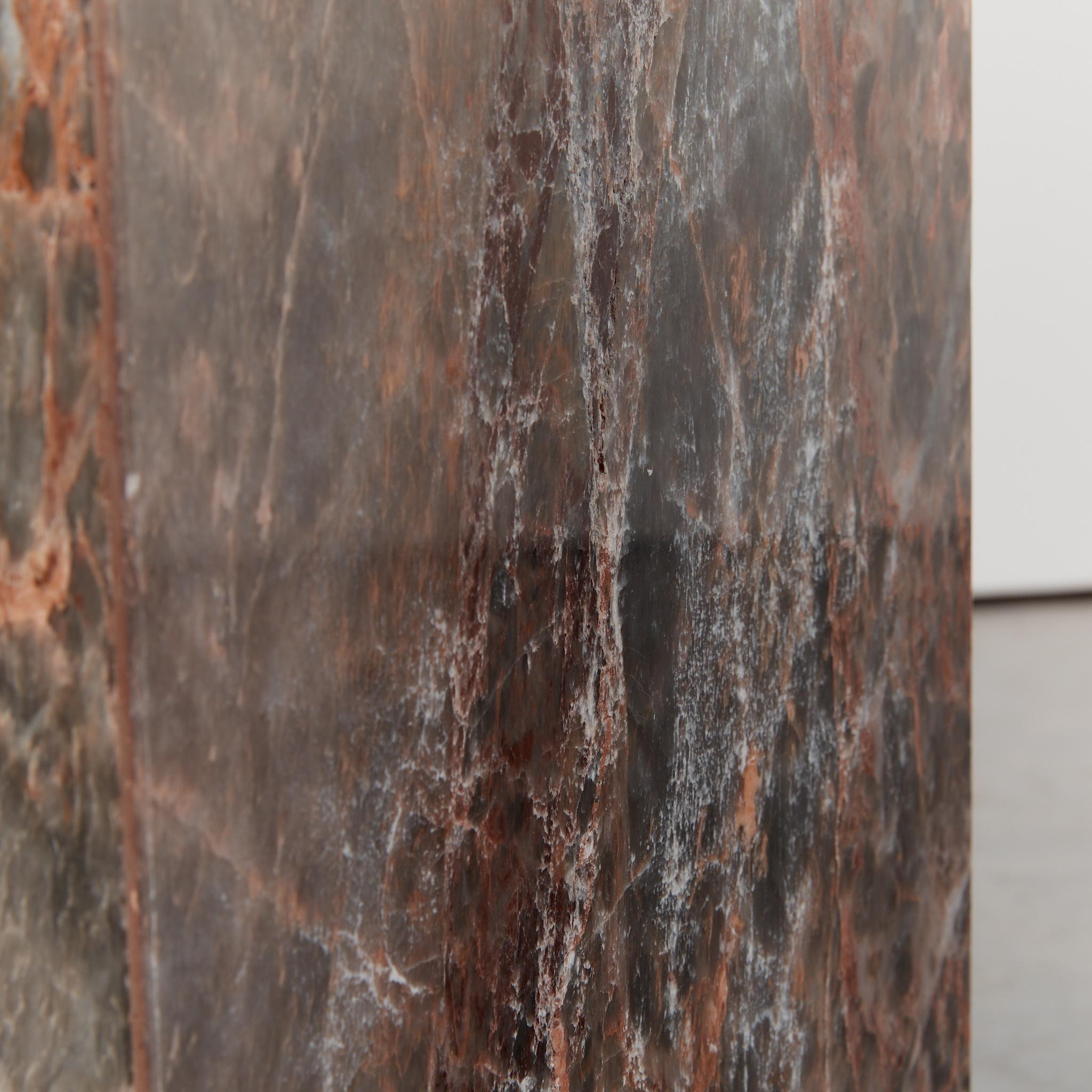 Iconic stepped marble dining table by Carlo Scarpa with glass top For ...