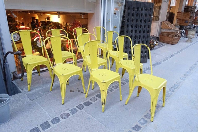 Iconic Tolix Chair in Sunny Yellow 'Without Arms' For Sale at 1stDibs ...