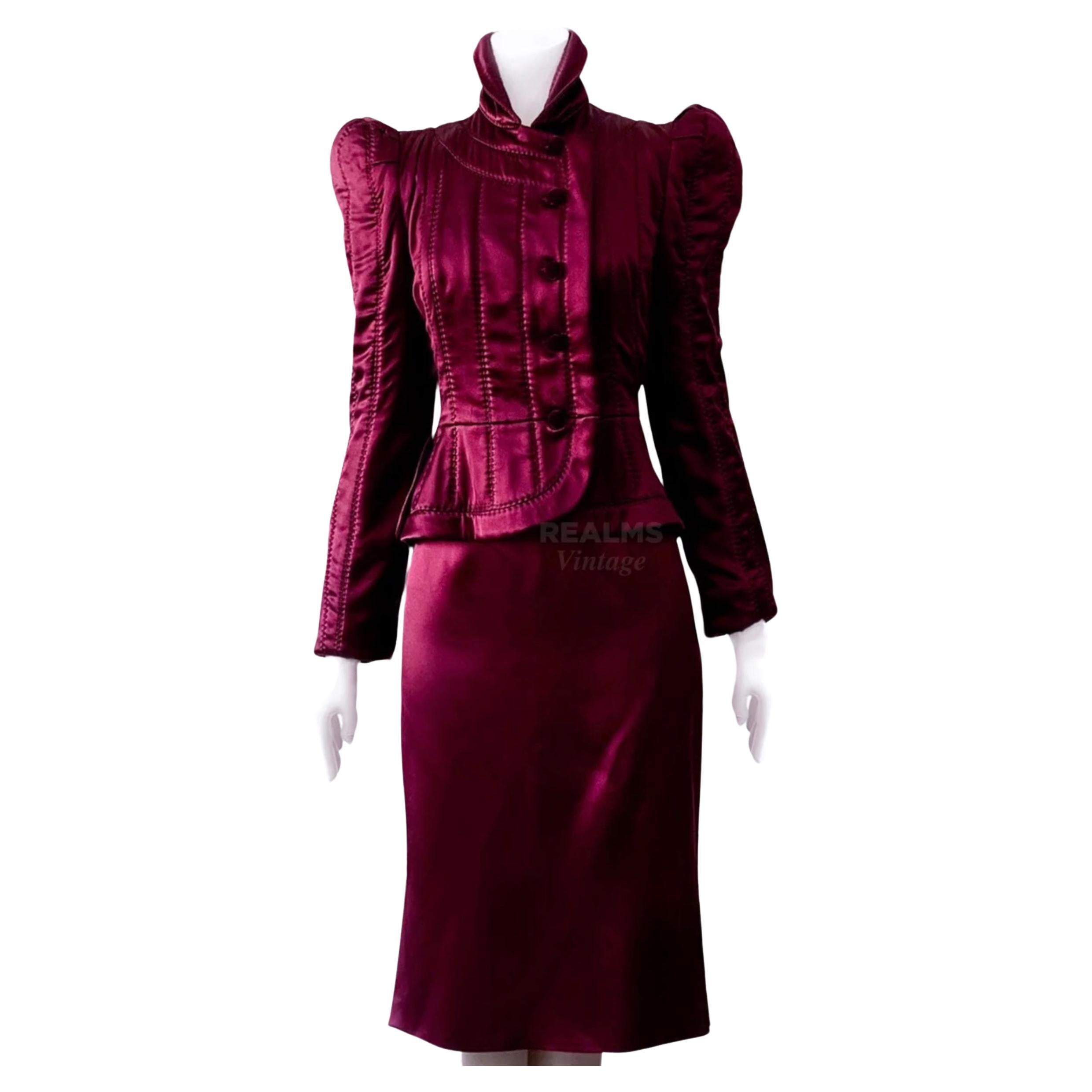 Thierry Mugler FW 1998/99 Suit Dramatic Deep V-Neck Jacket and Skirt ...