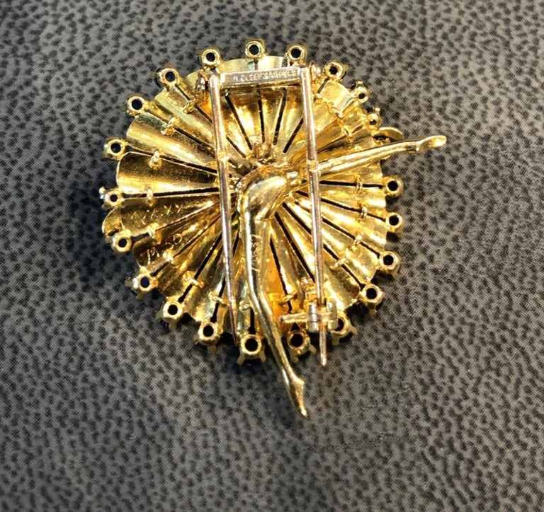 Iconic Van Cleef and Arpels Sapphire and Diamond Ballerina Brooch For ...