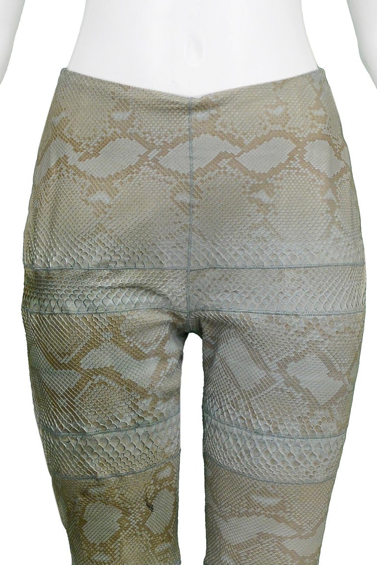Iconic Versace Couture Turquoise Blue Python Leather Pants Runway 1999 ...