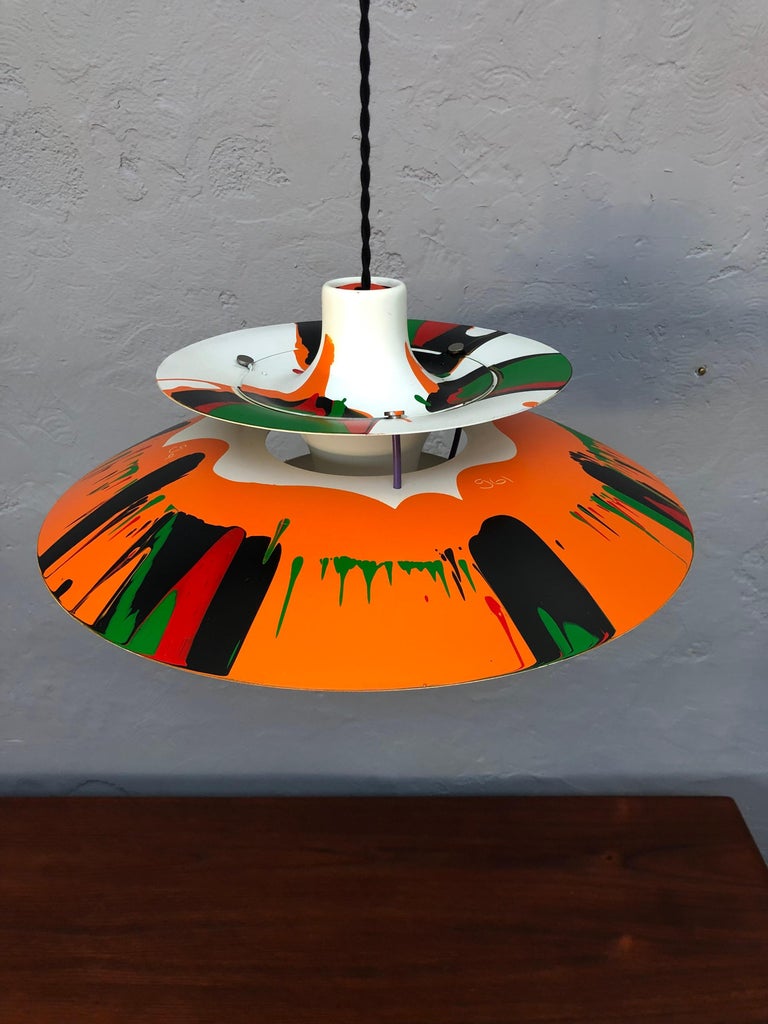 Iconic Vintage Ph5 Chandelier for Louis Poulsen of Dk with Abstract Art ...