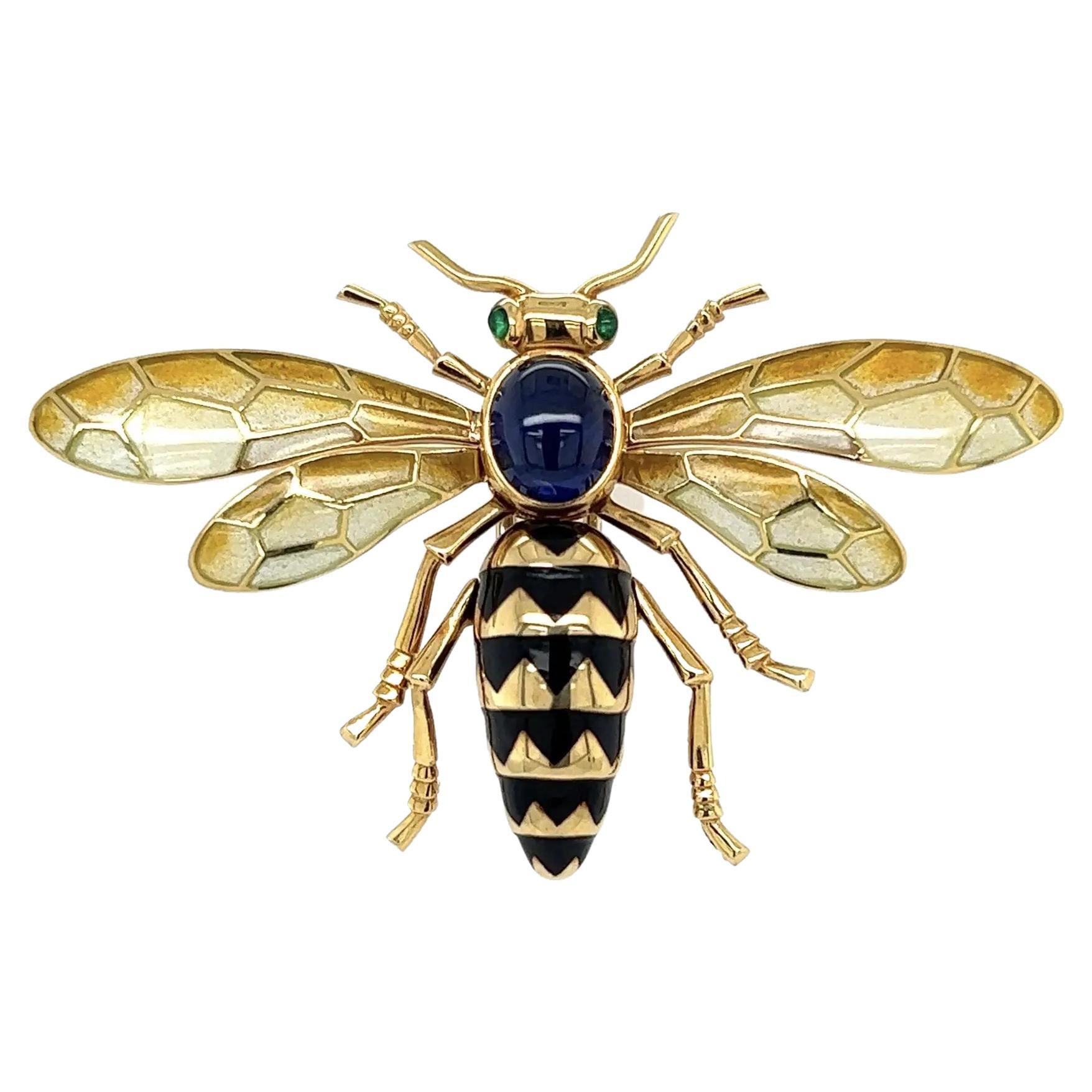 Cartier Paris Plique-a-Jour Enamel Gold Bee Brooch For Sale at 1stDibs ...
