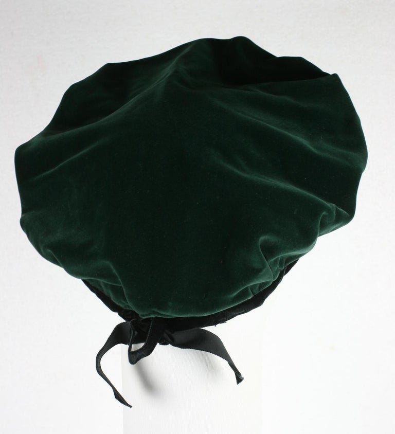 Iconic Yves Saint Laurent Velvet Beret For Sale at 1stDibs