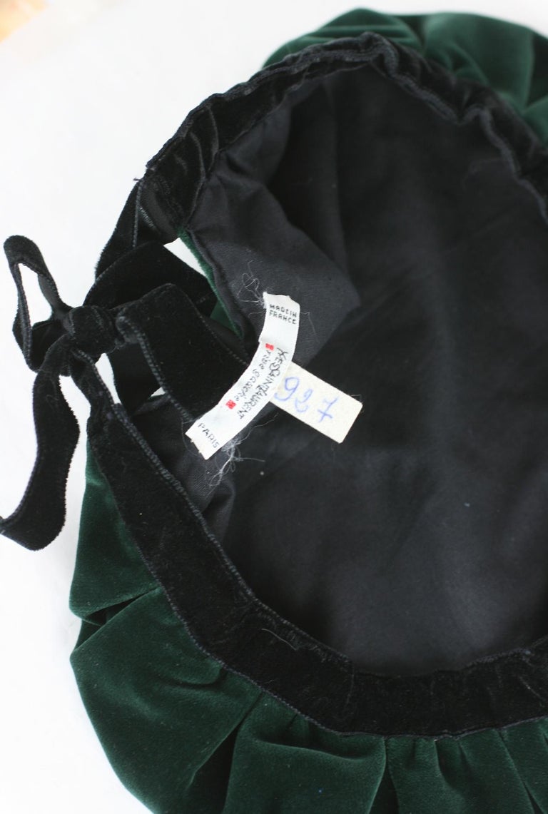 Iconic Yves Saint Laurent Velvet Beret For Sale at 1stDibs