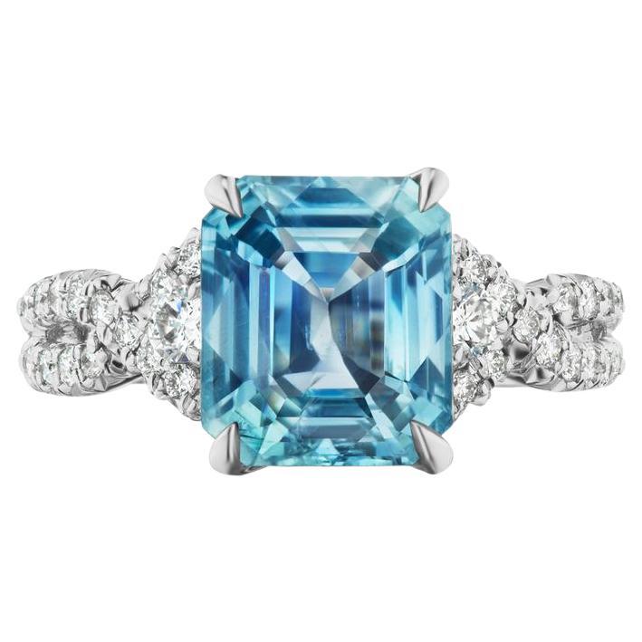 Unheated Icy Blue Burmese Sapphire And Diamond Ring By RayazTakat For ...